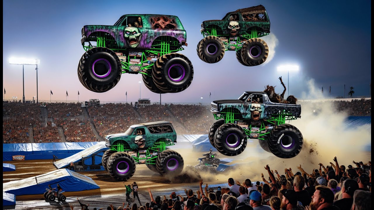 💀 Zombie Chaos on the Monster Jam Jump Ramp! - YouTube