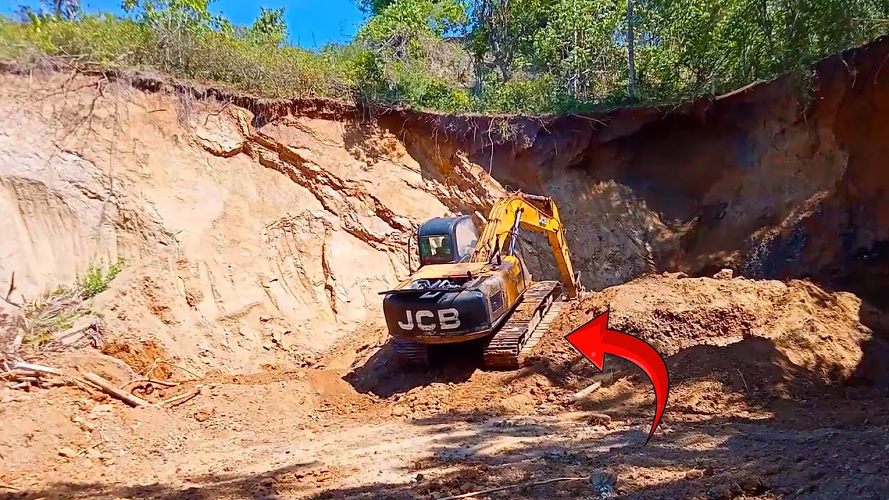 Amazing! JCB JS205LC Excavator Operator Working Digging Ground Nonstop ...