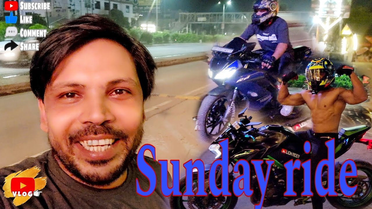 Sunday ride][ full masti ][ ridervlog ][yamahar15v3][kawasaki z900 ...