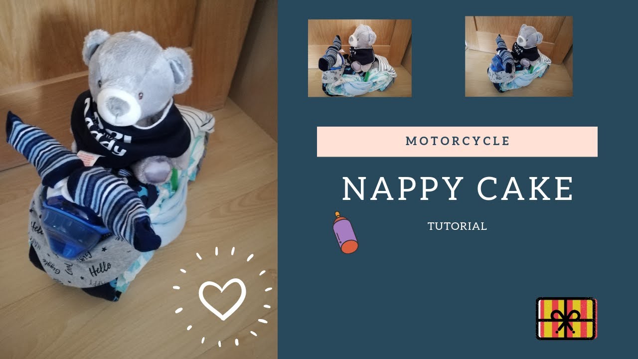 Motorcycle nappy cake tutorial - YouTube