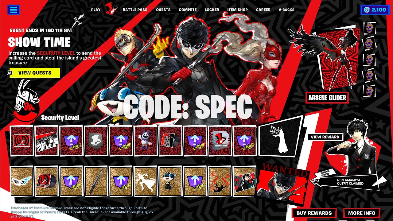 Fortnite Persona 5 Battle Pass - YouTube