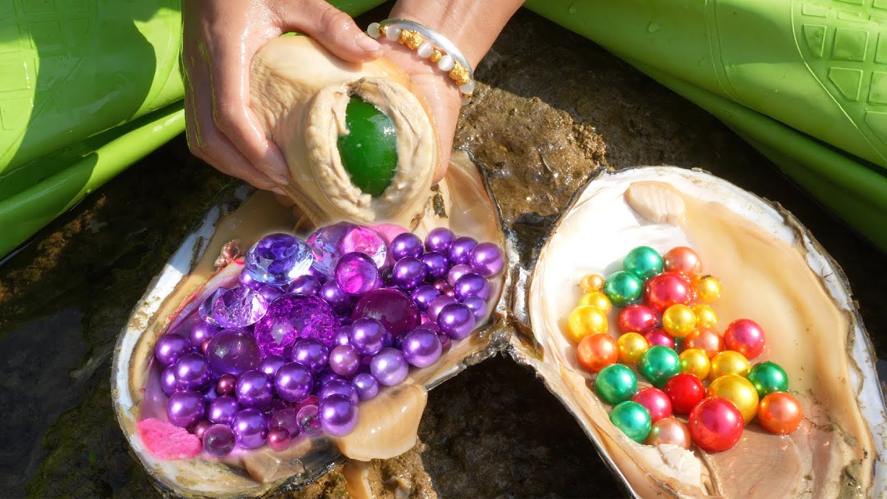 😇 ️Treasure in a clam，The girl excavated rare pearls from an ordinary ...
