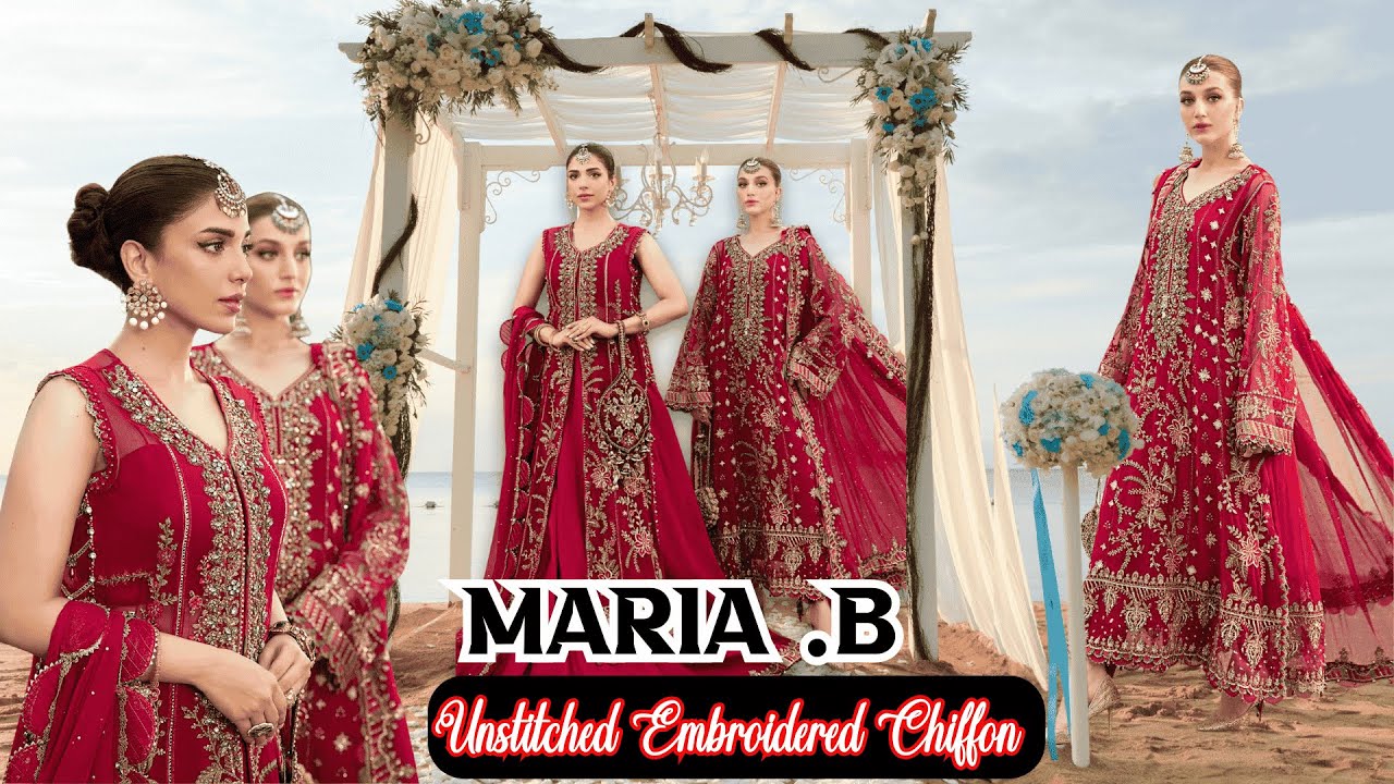 Maria B Unstitched Embroidered Wedding Wear 2024 Master Replica 👗 Party ...