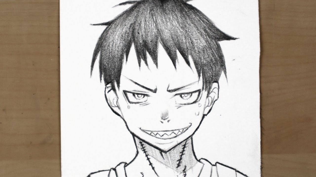 How to Draw Shinra Kusakabe step by step | Fire Force! - YouTube