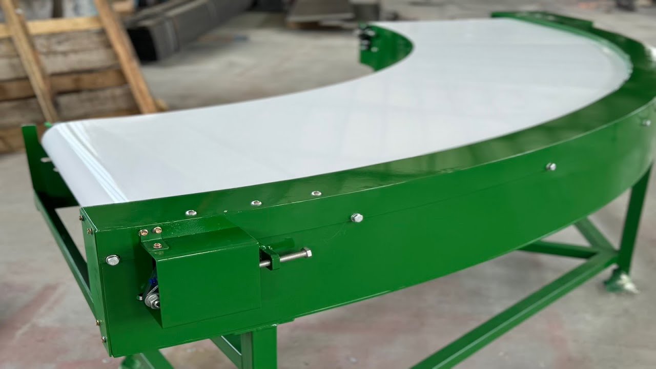 90 Degree Belt Turning Machine, 180 Degree Curve Belt Conveyor - YouTube