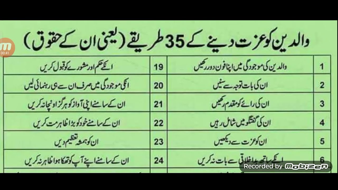 Parents respect Aj ki achi baat ! Achi batain in urdu Maa baap ko izzat ...