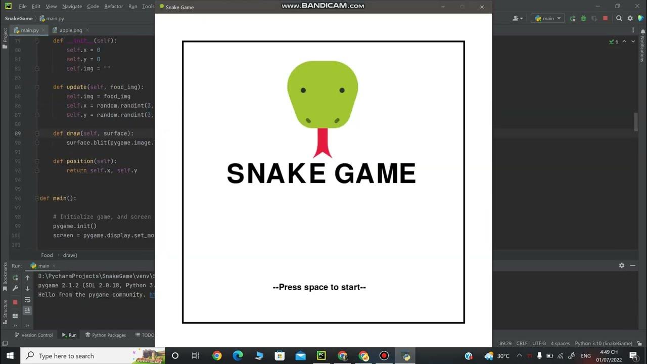 CS50P final project - Snake game Remake (made with pygame) - YouTube