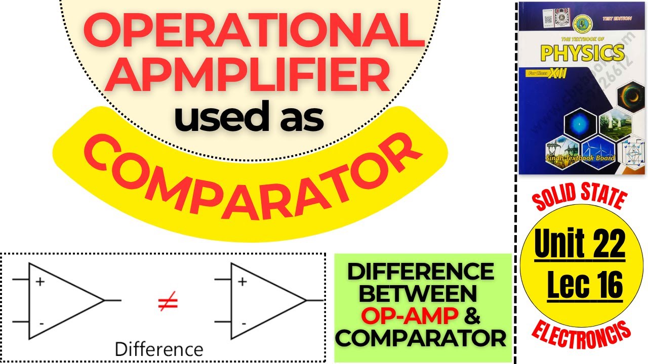 Lec17 |Operational Amplifier used as Comparator |Difference between Op ...