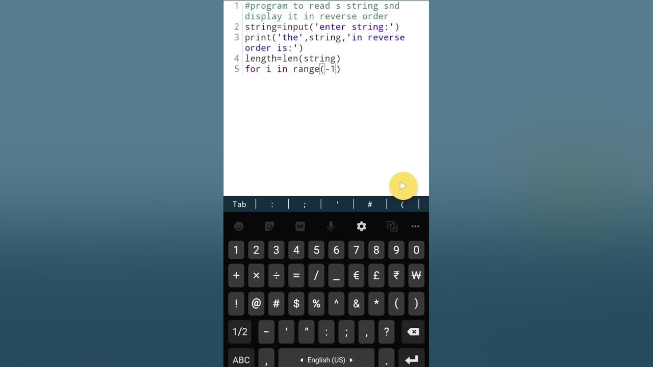 Program To Enter The String And Print Reverse In Python Pythonprogramming Pythonforbeginners