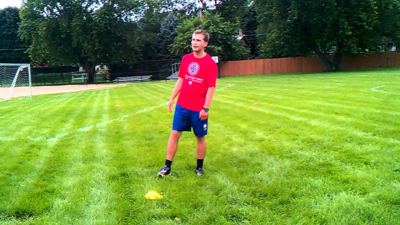 Soccer drills 4 - defender keeping close to ball carrier - YouTube