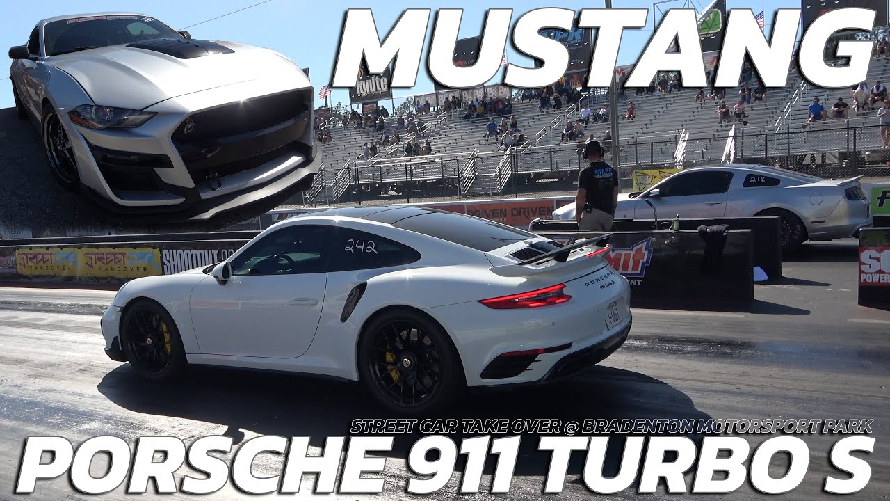 Mustang vs Porsche 911 Turbo S Street Car Take Over @ Bradenton ...