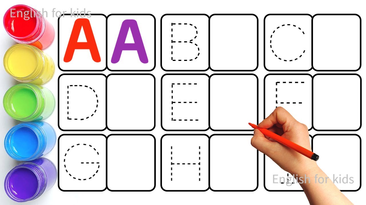 유아와 아이들을 위한 점선 따라 대문자 소문자 알파벳 쓰기 모음 알파벳송 Abcd Abcd Alphabet