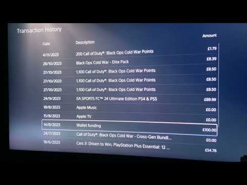 PlayStation transactions history - YouTube