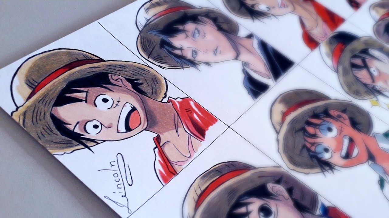 Drawing Luffy in different anime styles - YouTube