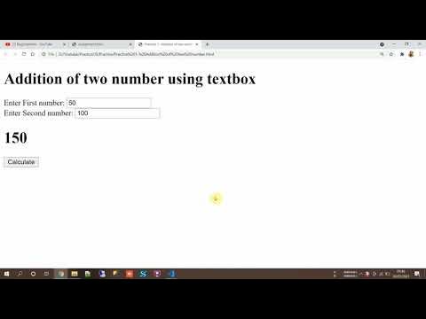 Addition of two numbers using text box in JavaScript #practicecode # ...