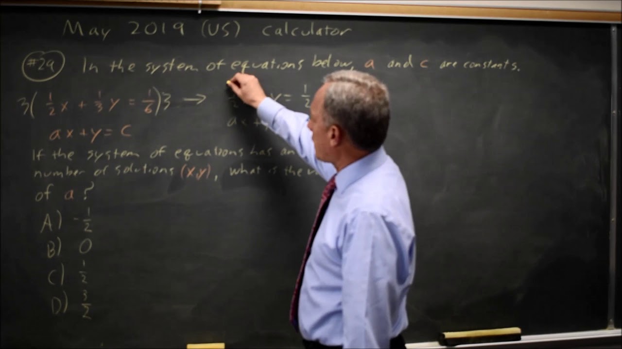 May 2019 US SAT: Systems with no solution - question #4-29 - YouTube