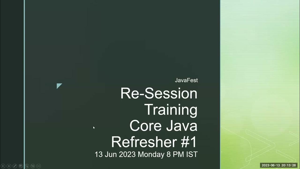 JavaFest 2023 | Re-Session | Day 1 - Core Java Refresher #1 - 13 Jun 2023 Tue - YouTube