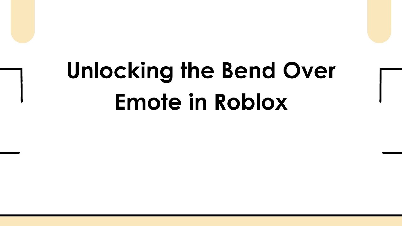 Unlocking the Bend Over Emote in Roblox - YouTube