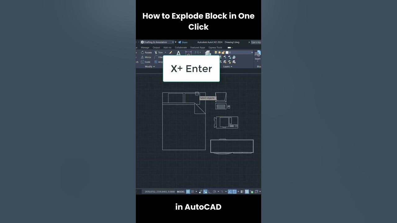 How to Explode Block in One Click in AutoCAD | Quick and Easy Tutorial - YouTube