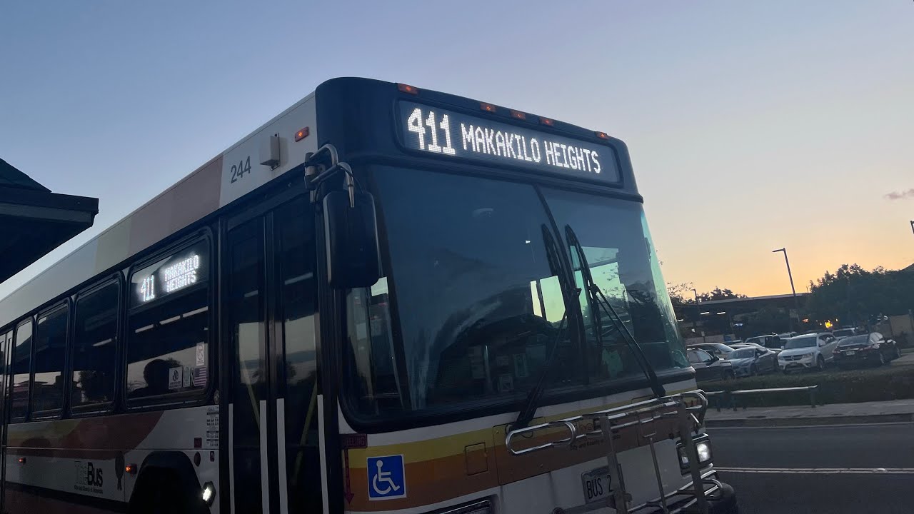 Honolulu Bus #244 Route 411 (rare) - YouTube
