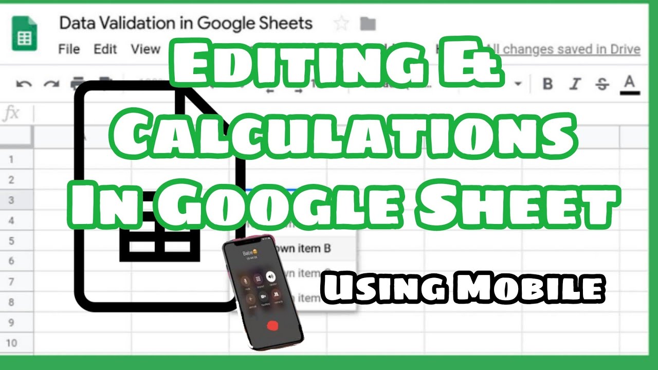 Calculations and Editing With Google Sheet - YouTube