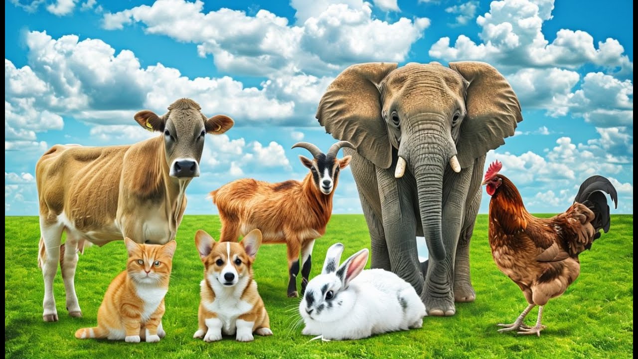 Farm Animal Sounds: Learn About Cow, Goat, Dog, Chicken & Rabbit! - YouTube