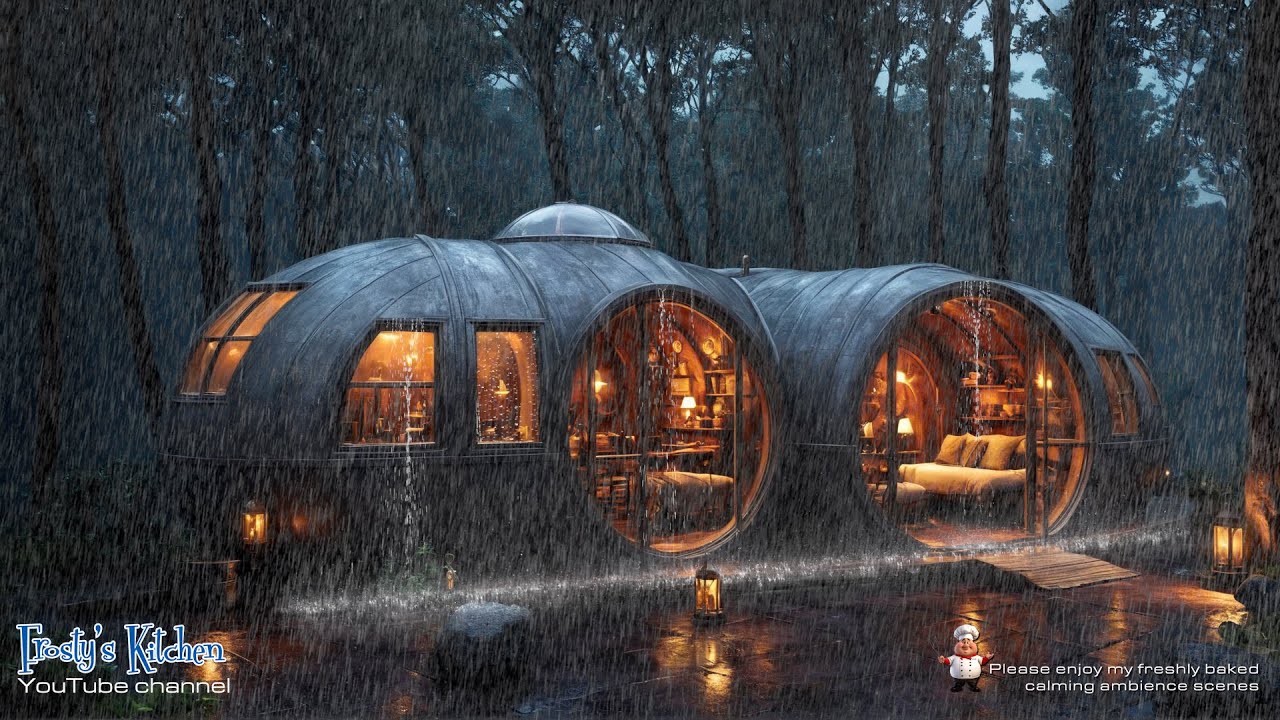 Relaxing Ambience A Cozy Hobbit House RV Trailer On A Rainy Day 2 - YouTube