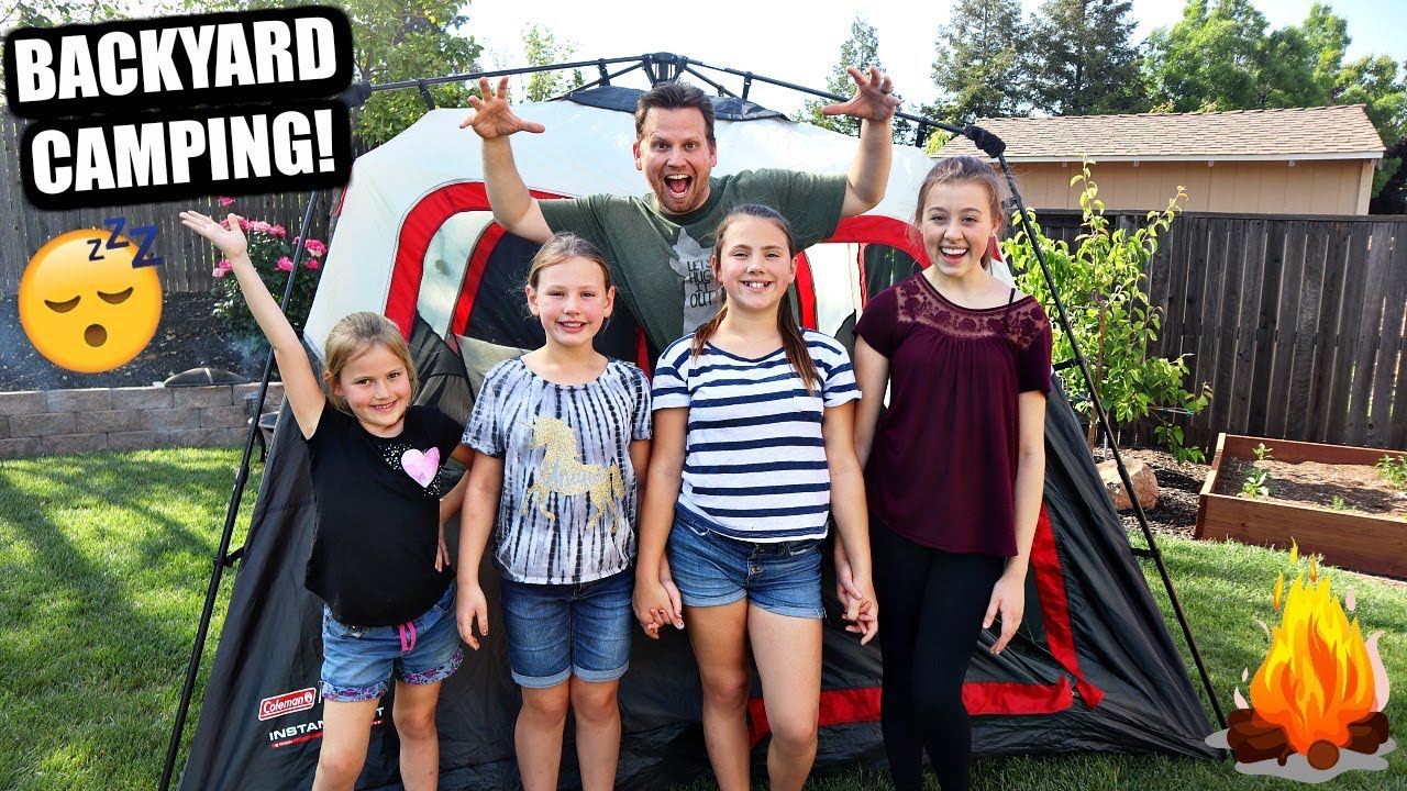 BACKYARD CAMPING WITH KIDS! FAMILY VLOG - YouTube