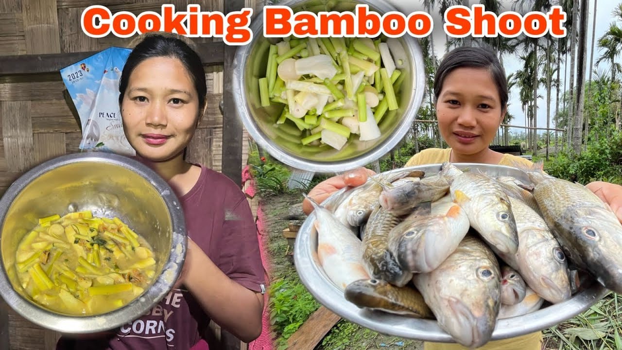 Cooking and Eating Fish Recipe and Bamboo shoot at home with ...