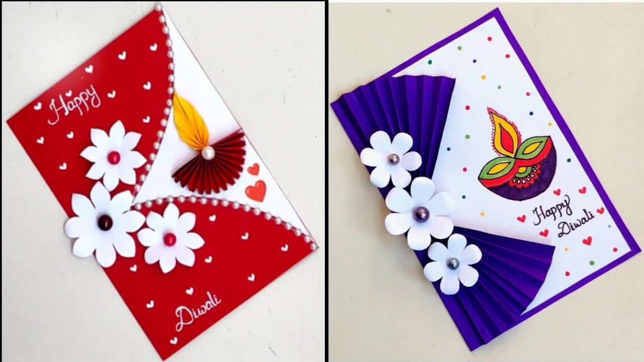 DIY Diwali 🪔 Greeting card// easy school project for Diwali// greeting ...