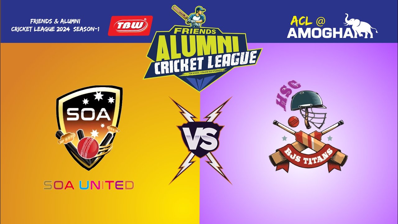 League 8- BJS VS SOA UNITED VS BJS |ACL@AMOGHA Friends & Alumni Cricket ...