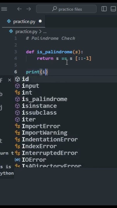 Palindrome Check Python Pythonprogrammingcodinglearnpython Pythonforbeginners Youtube