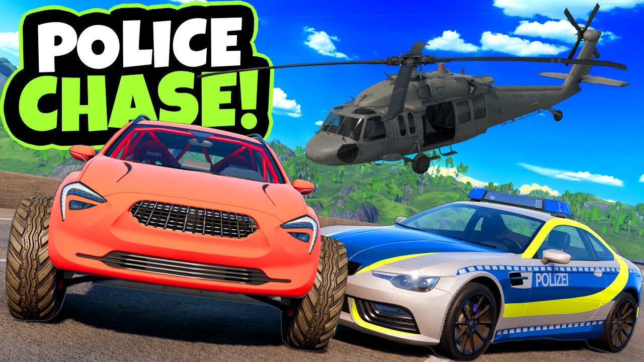High-Speed Police Chase on a STUNT HIGHWAY in BeamNG Drive! - YouTube