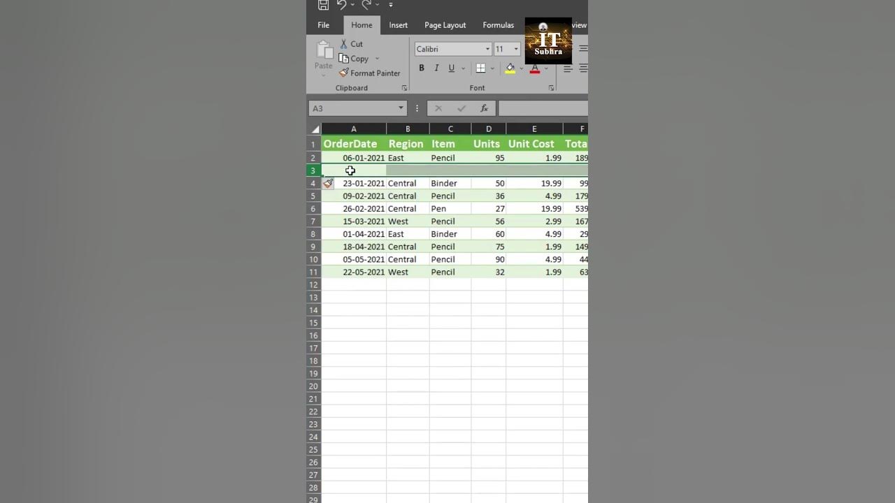 How to insert a blank row after every row very quickly in MS Excel #Shorts - YouTube