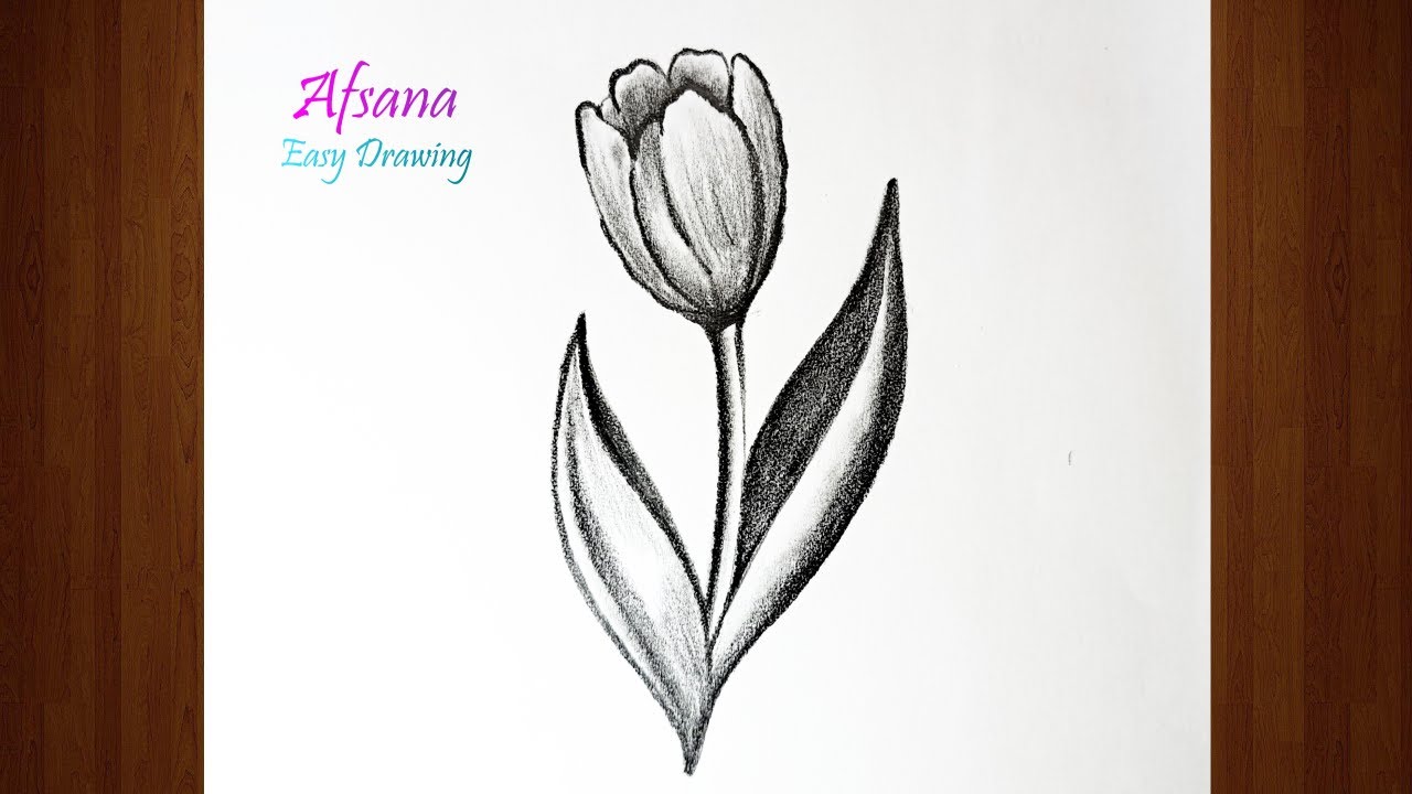 How to draw a tulip in a very easy way | step by step tutorial for ...