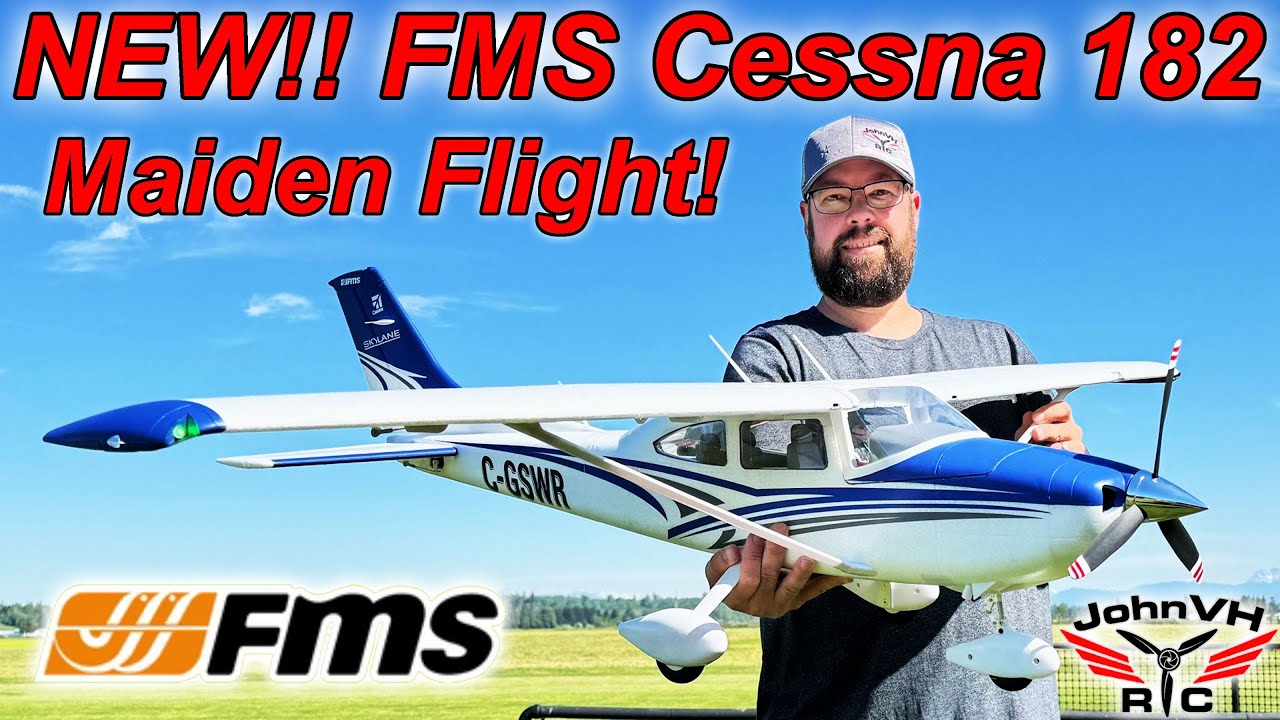 ALL NEW FMS Cessna 182! 4s power! MAIDEN FLIGHT #cessna182 1500mm ...