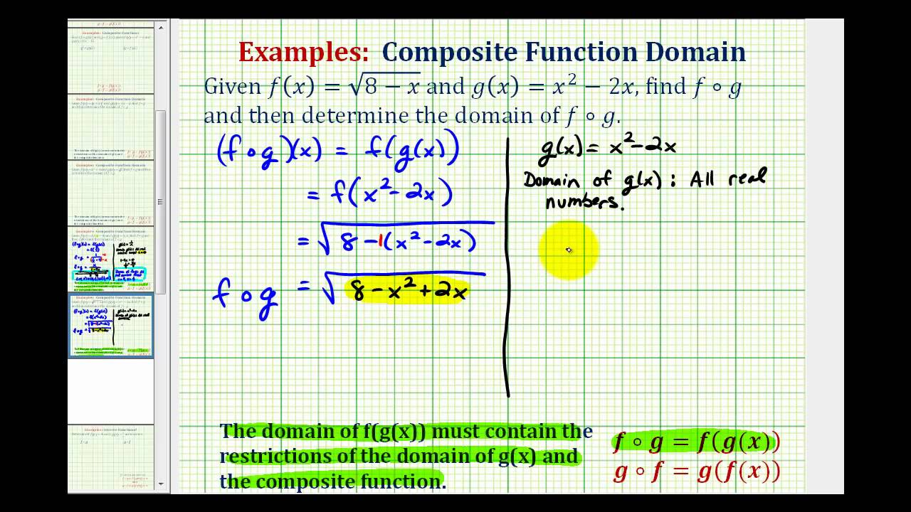 Ex 4 Domain Of A Composite Function YouTube