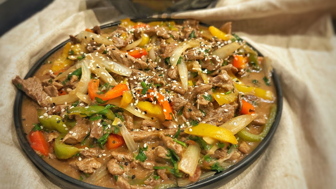 Sauté de boeuf aux poivrons à l'asiatique, Un plat rapide et savoureux ...
