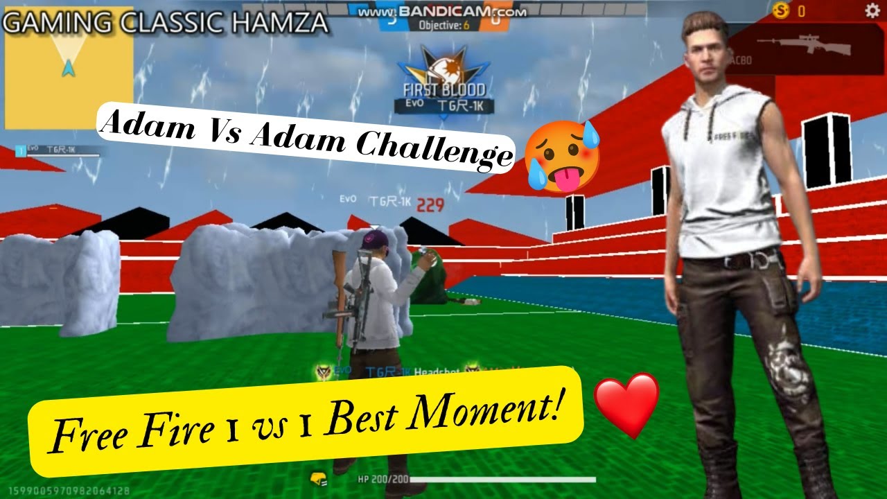 Adam Vs Adam Challenge | Free Fire 1 vs 1 Best Moment! | Adam Chacha ...