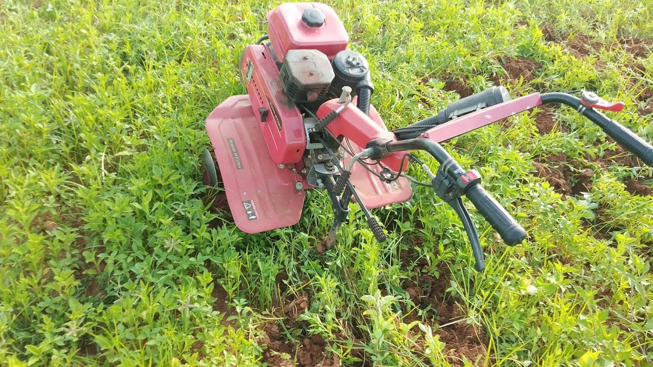 Power weeder machine working in agriculture - YouTube