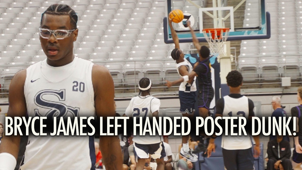 Bryce James THROWS IT DOWN! LeBron's Son with a MONSTER LEFT-HANDED ...