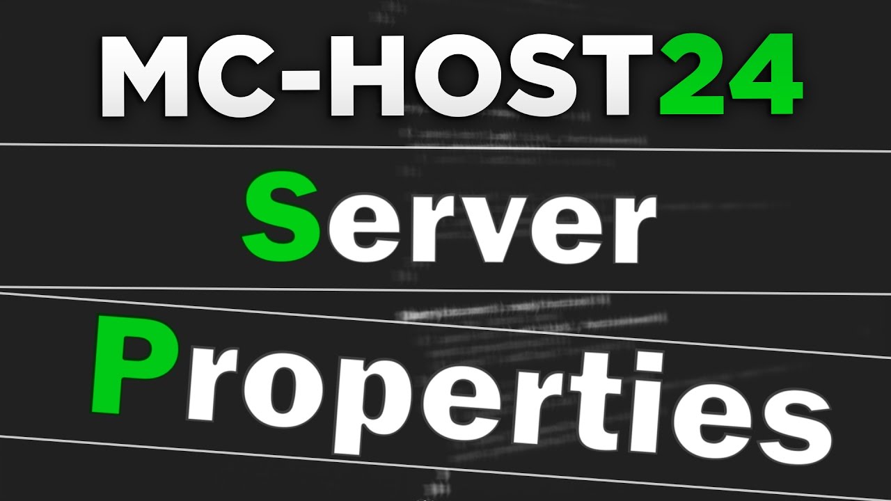MC-Host24: Server.Properties | Grundlagen zur Konfiguration - YouTube