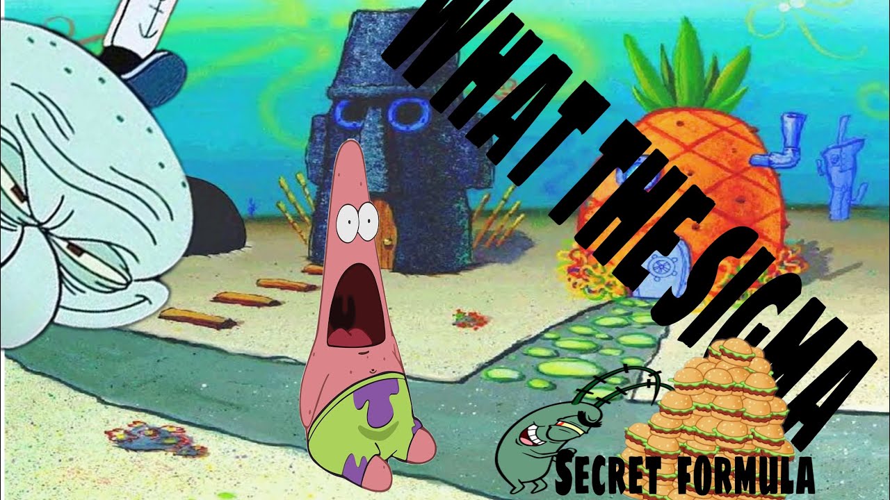 Squidward Patrick and plankton :plankton is trying to steal the krabby ...