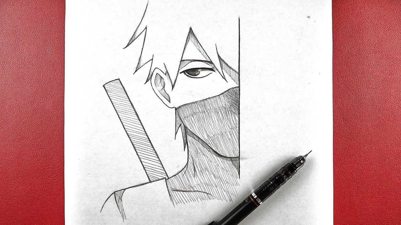 Easy to Sketch | How to draw kakashi half face / in few steps - YouTube