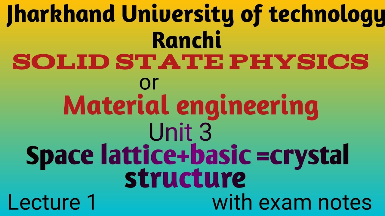 solid state physics lec-1 - YouTube
