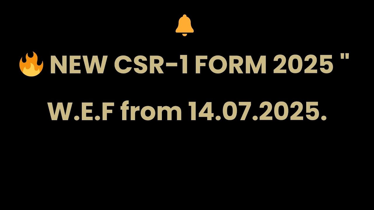 Companies (CSR Policy) Amendment Rules, 2025 and the revised CSR-1 e ...