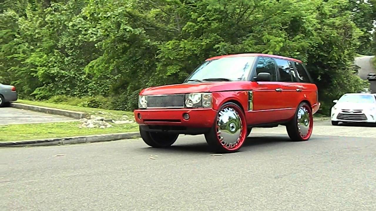 Red Range Rover on Dub Floaters at Mlk Park - YouTube