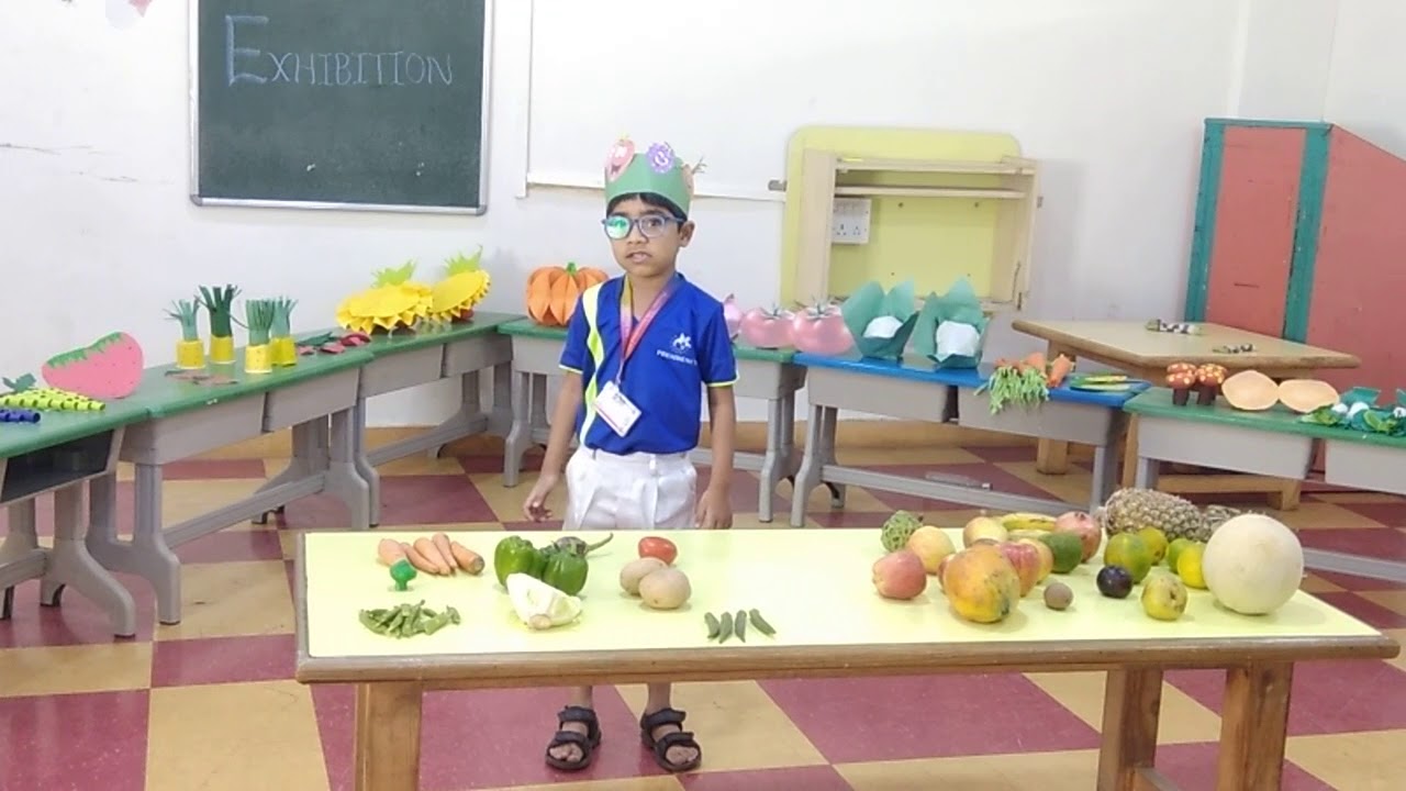 Fruit and vegetables exhibition by senior kg students... - YouTube