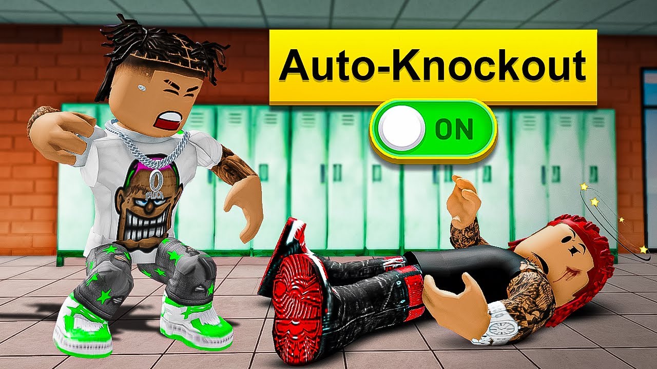 I Used AUTO KNOCKOUT In Roblox Fight in a School - YouTube