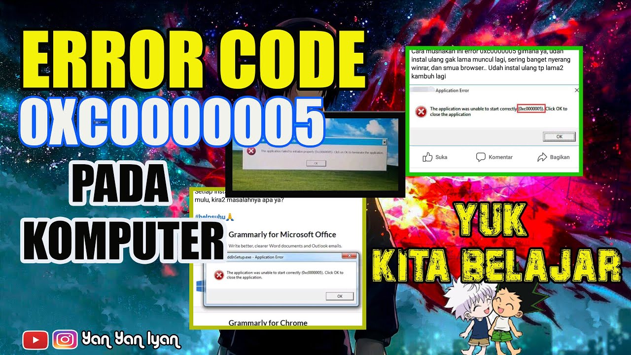 SOLUSI KODE ERROR 0xc000005 PADA KOMPUTER - YouTube